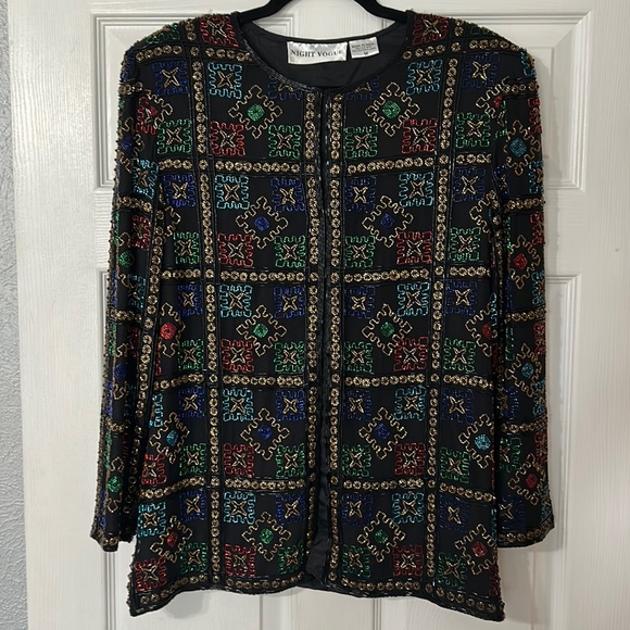 Night Vouge | Jackets & Coats | Vintage Beaded Silk Jacket | Poshmark